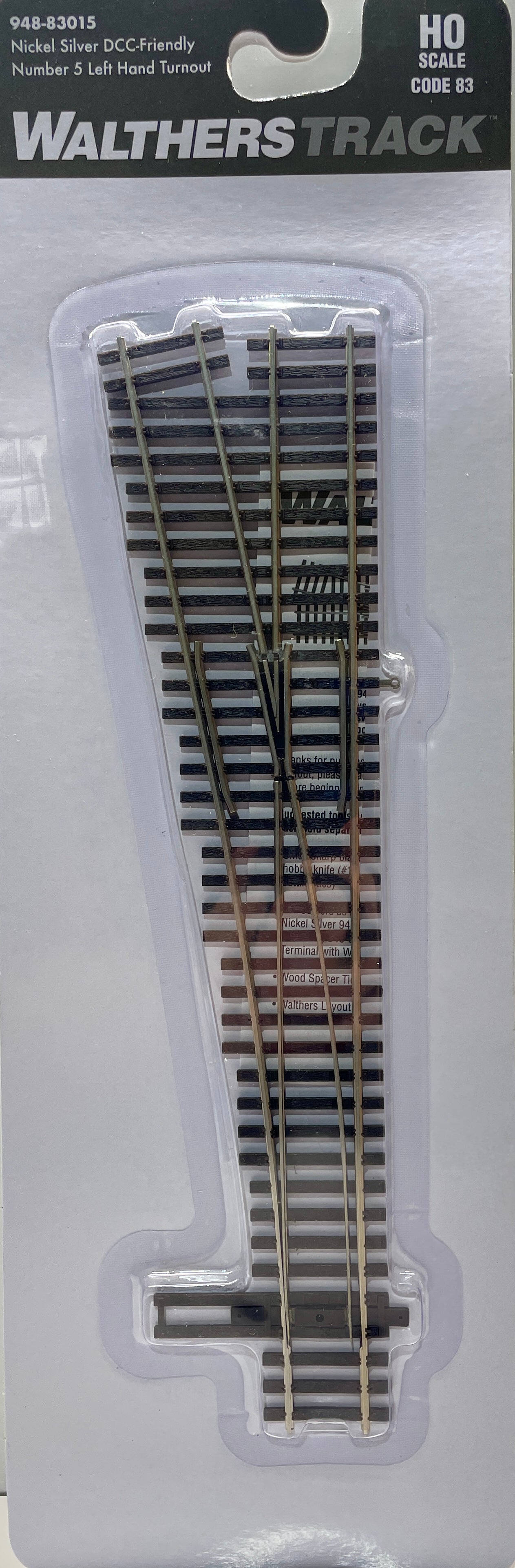 WALTHERS CODE 83 #5 TURNOUT LEFT (DCC FRIENDLY) – Makin' Tracks