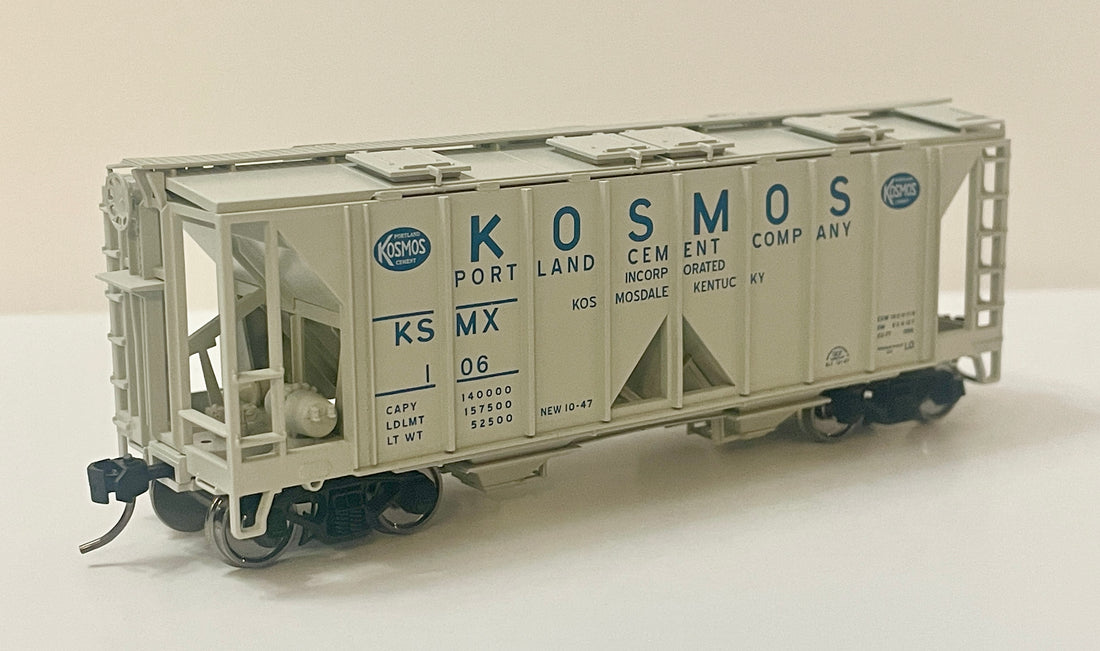 BOWSER 70 TON COVERED HOPPER- KOSMOS CEMENT – Makin' Tracks